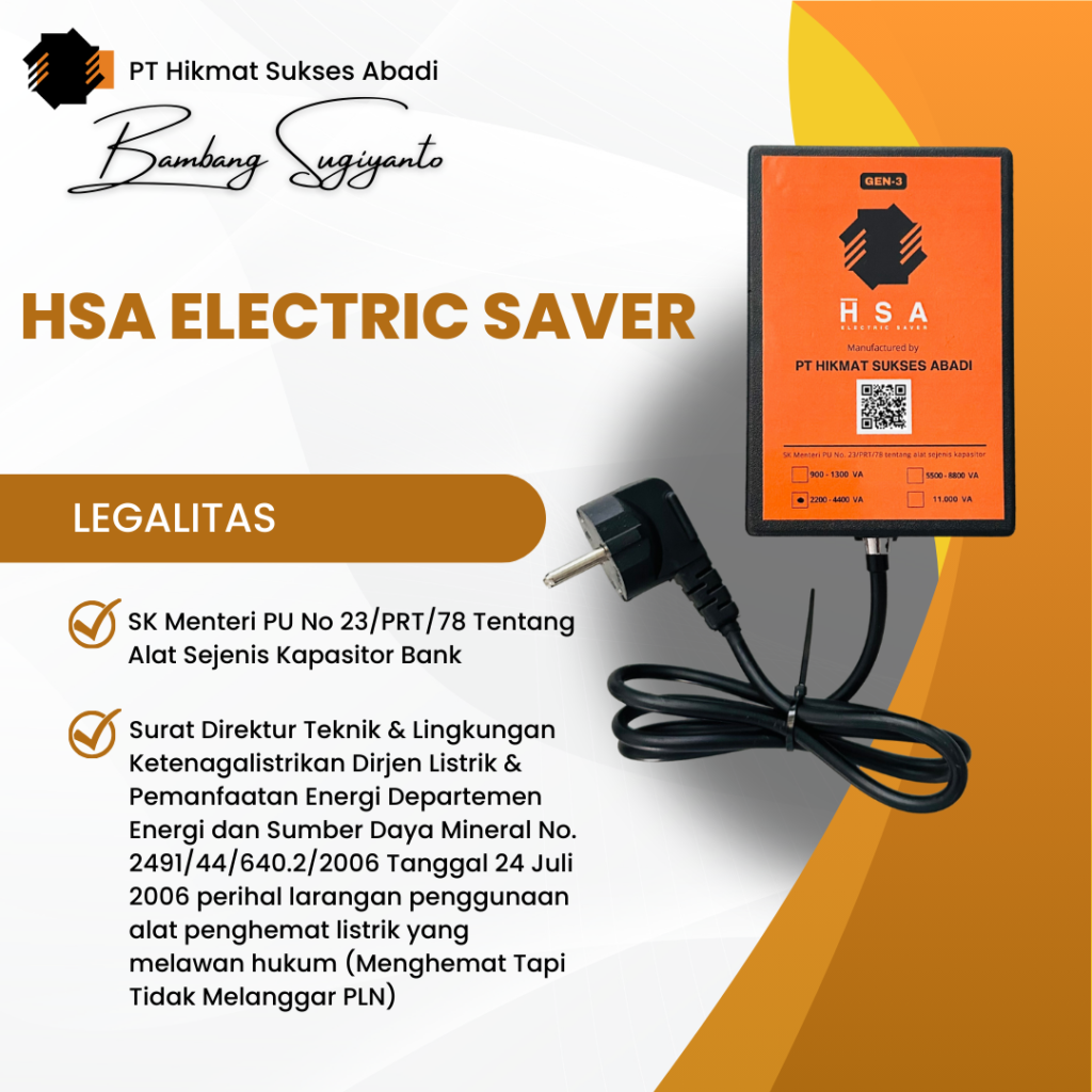 GEN 3 HSA Electric Saver PT Hikmat Sukses Abadi